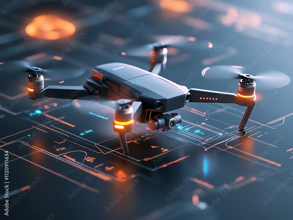 Drone GPS Control Station A remote control panel with live GPS tracking ...