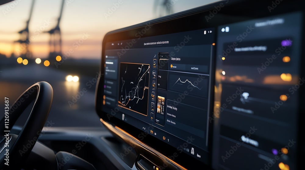 Smart Trailer Connection Display A truck dashboard showing seamless ...