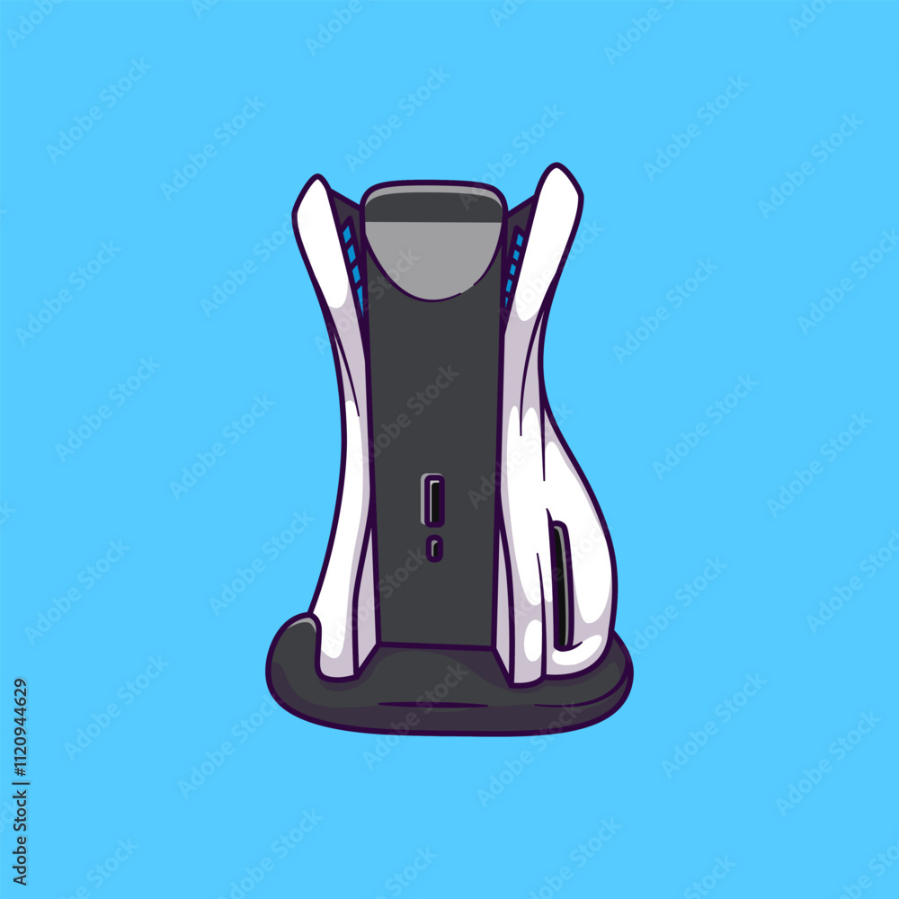 Stylized Game Console Cartoon Vector Illustration. Device Technology ...