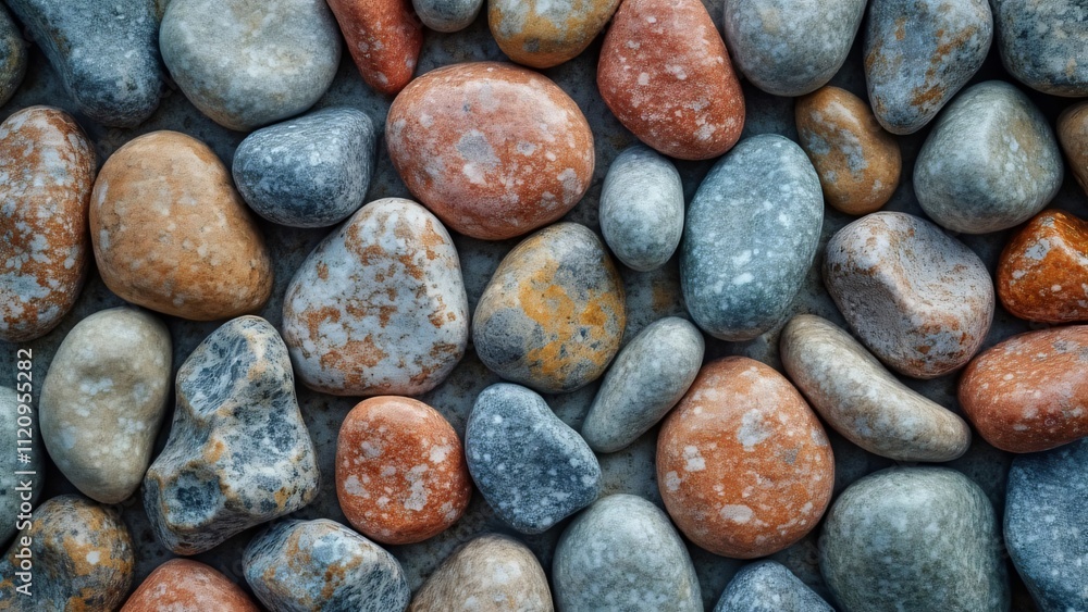Colorful Pebbles and Rocks Background Texture, High-Detail, 4K Stock ...
