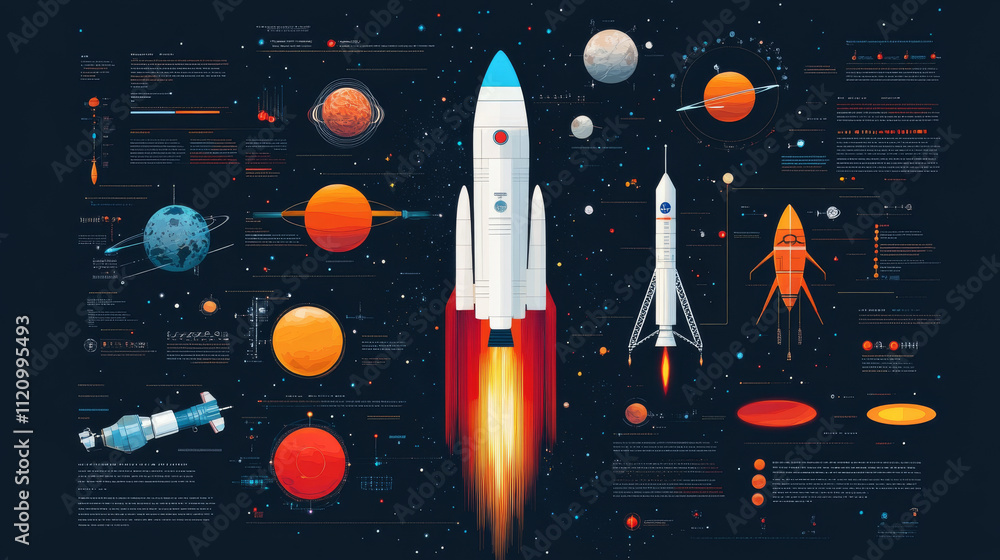 An infographic detailing the steps involved in space research, from ...