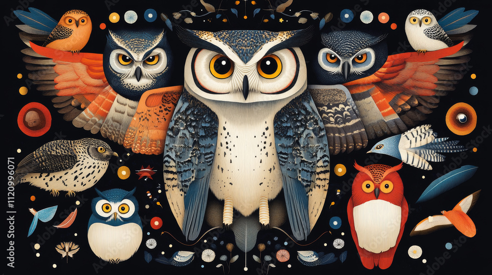 An infographic showing different owl species, their habitats, and their ...