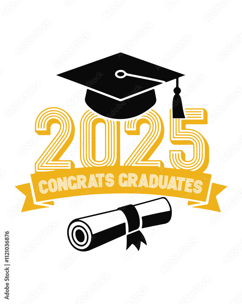 Graduation Class of 2025 greeting sign. Template Congratulations ...