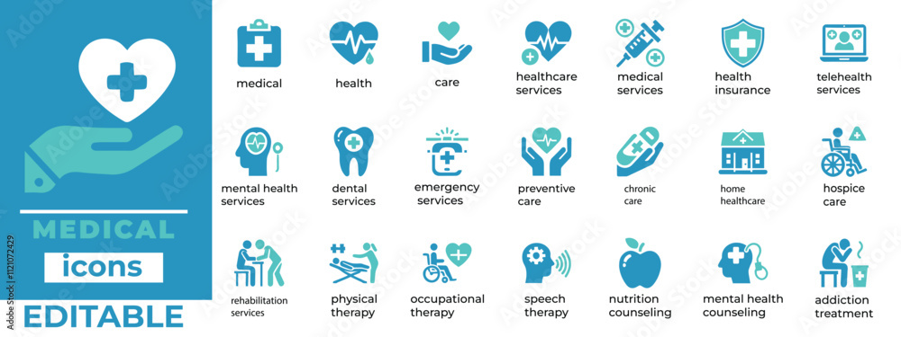 Comprehensive medical icon set for healthcare websites, apps, and ...