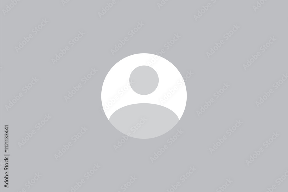 Vector flat illustration in grayscale. Avatar, user profile, person ...