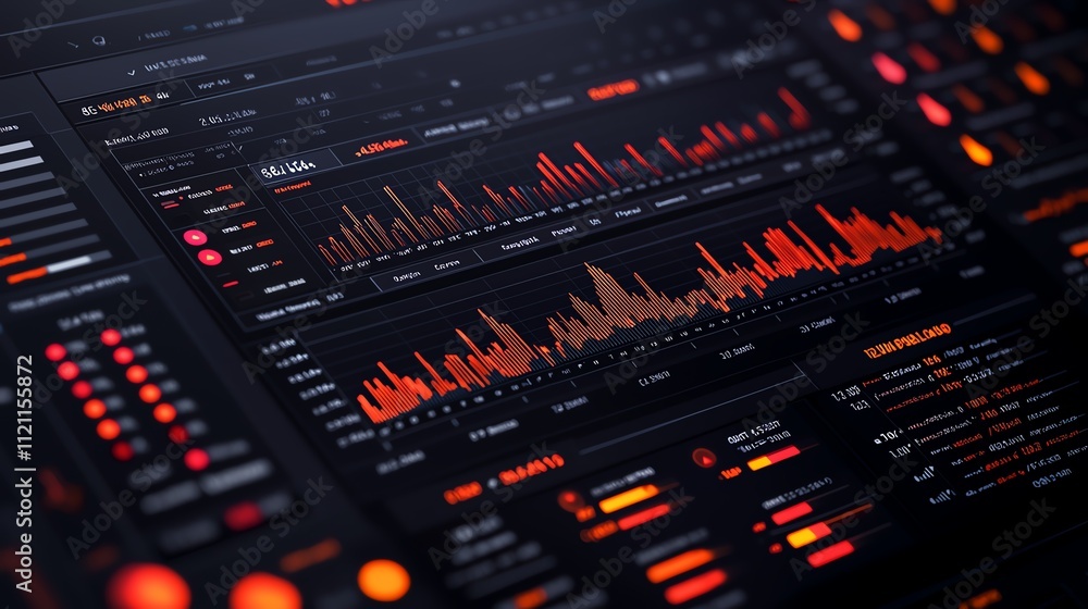 Foto de Stock Digital financial dashboard showing inflation impact on ...