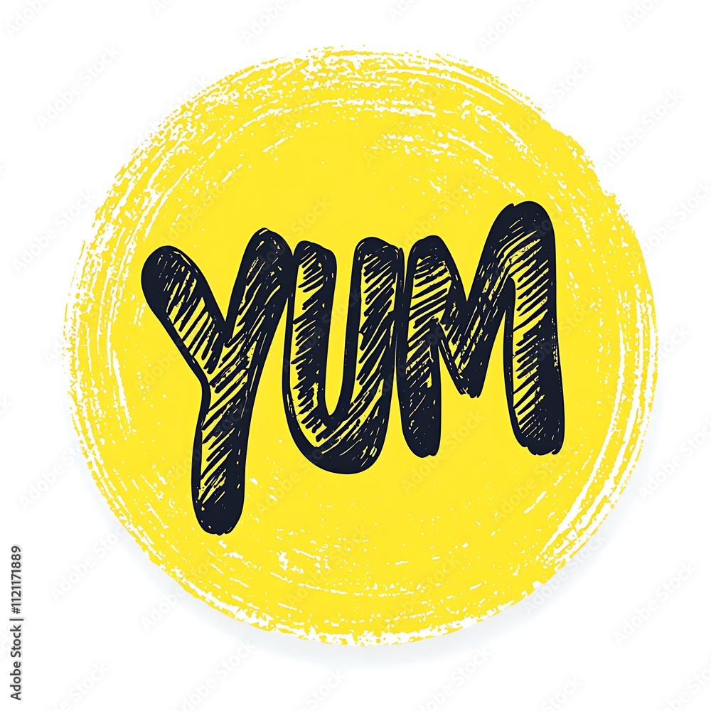 Fun and playful vector logo with the word "YUM" in striking black bold ...