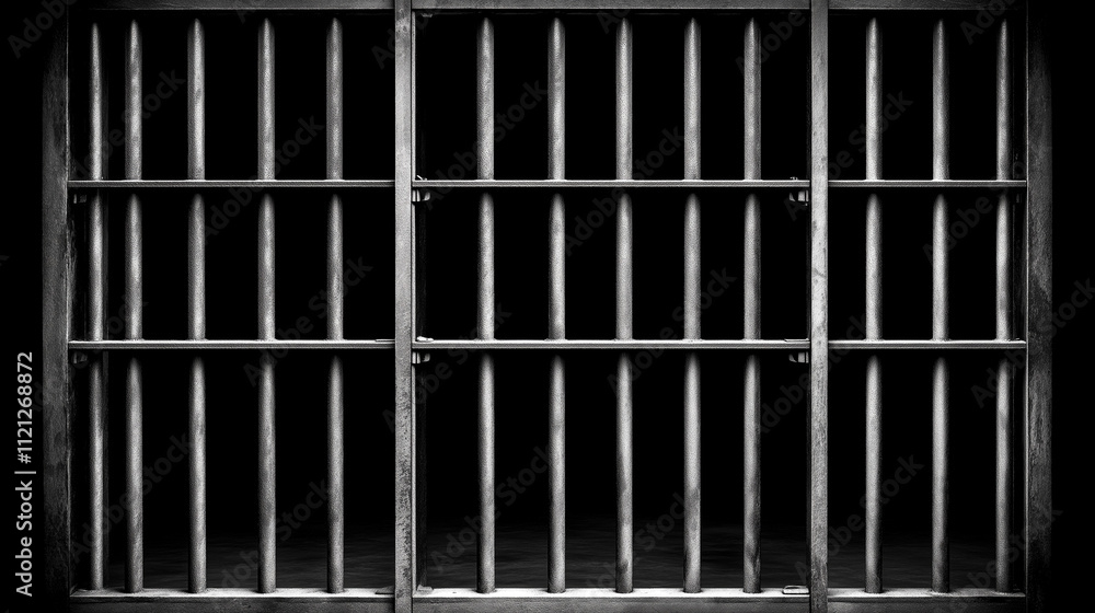 Illustration Stock Shadowed Prison Bars: A Symbol of Restraint and ...