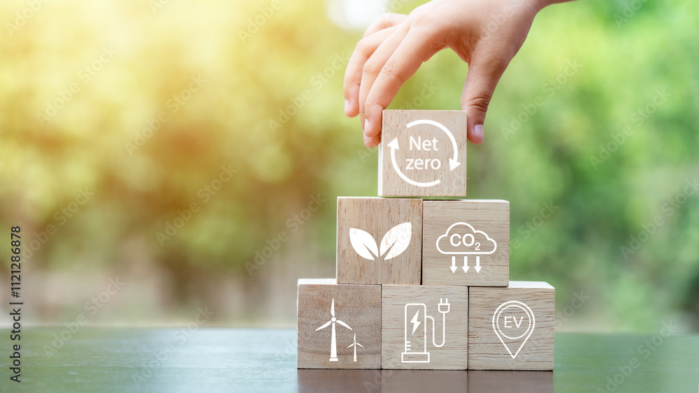 Net zero and carbon neutral concept Net zero greenhouse gas emissions ...