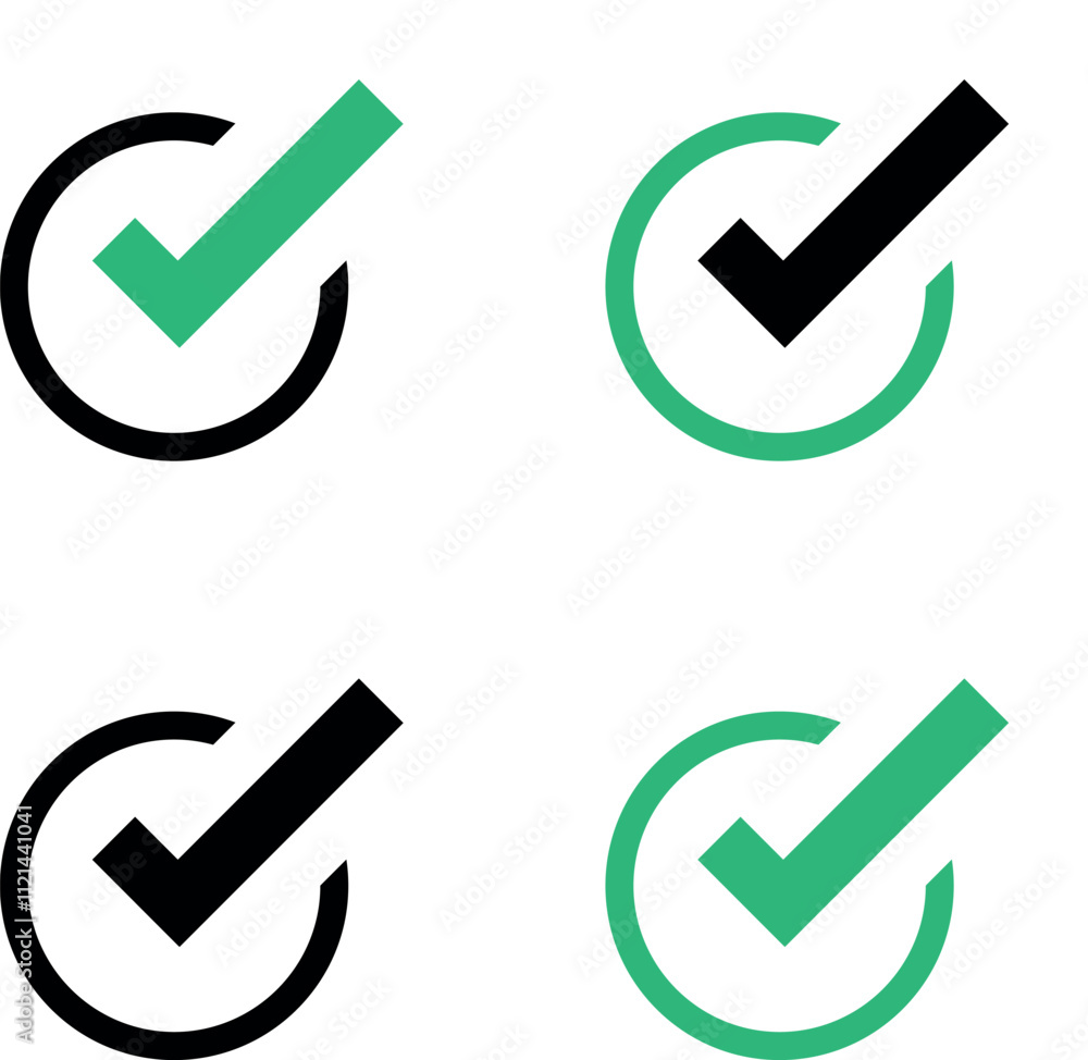 check mark icon button set. check box icon with right or correct buttons and yes checkmark tick ...