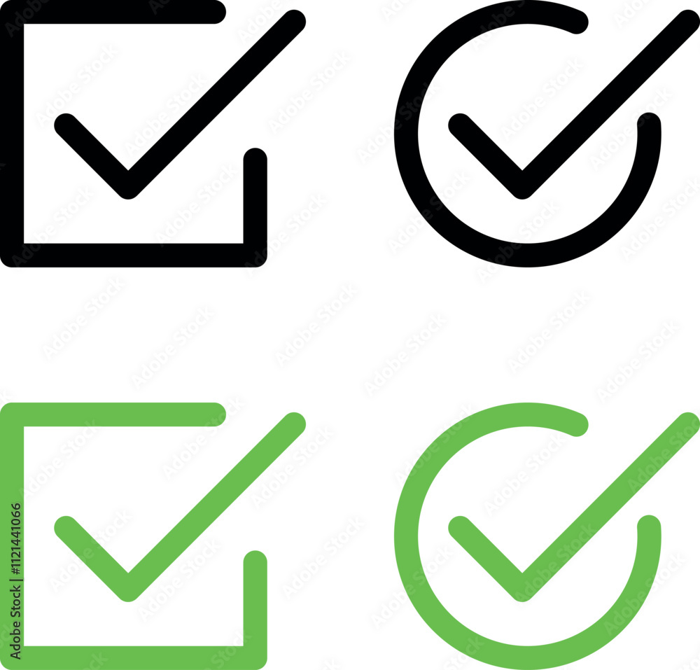 check mark icon set. check box icon with correct, accept checkmark ... check mark icon set. check box icon with correct, accept checkmark ...
