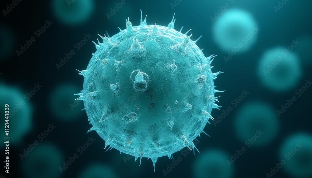 A living specimen of Volvox observed under a compound microscope. The ...