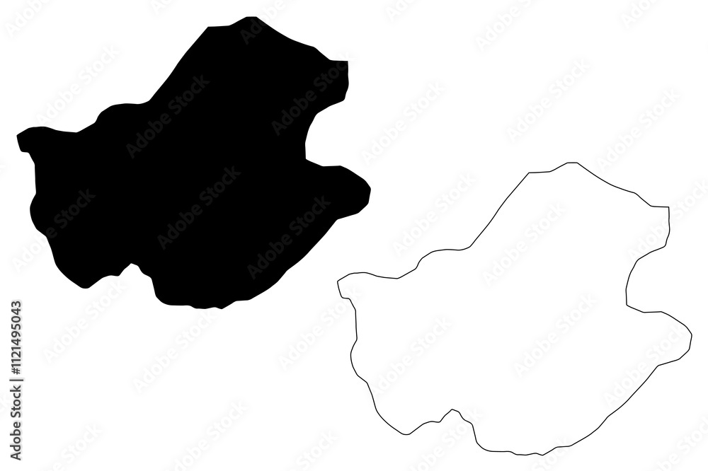 Punakha District (Districts of Bhutan, Kingdom of Bhutan) map vector ...