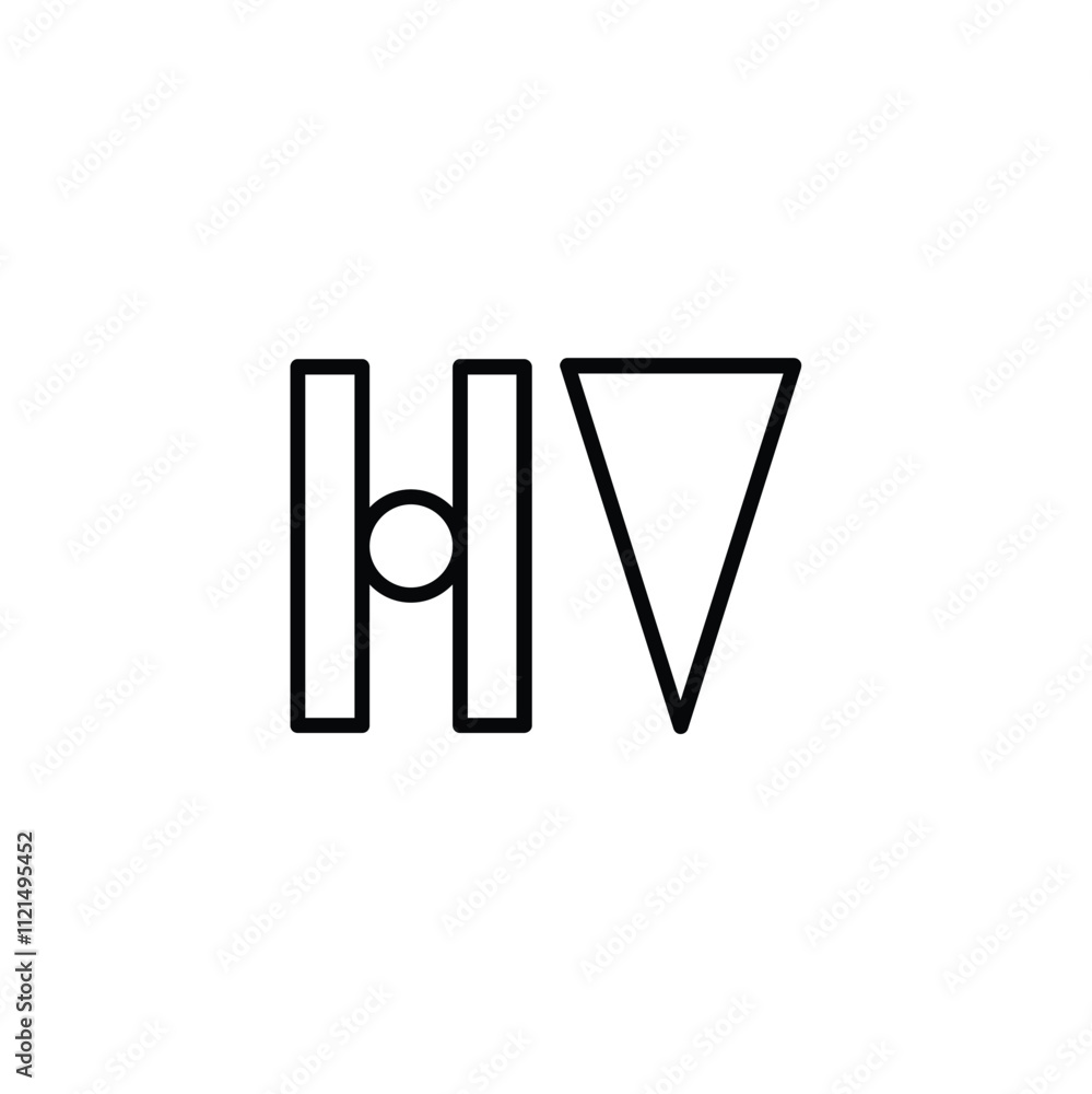 HV monogram logo design letter text name symbol monochrome logotype ...