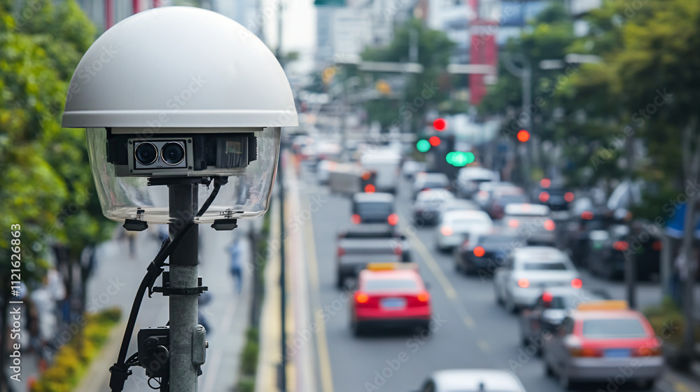 Foto Traffic monitoring cameras at intersections integrated with smart ...