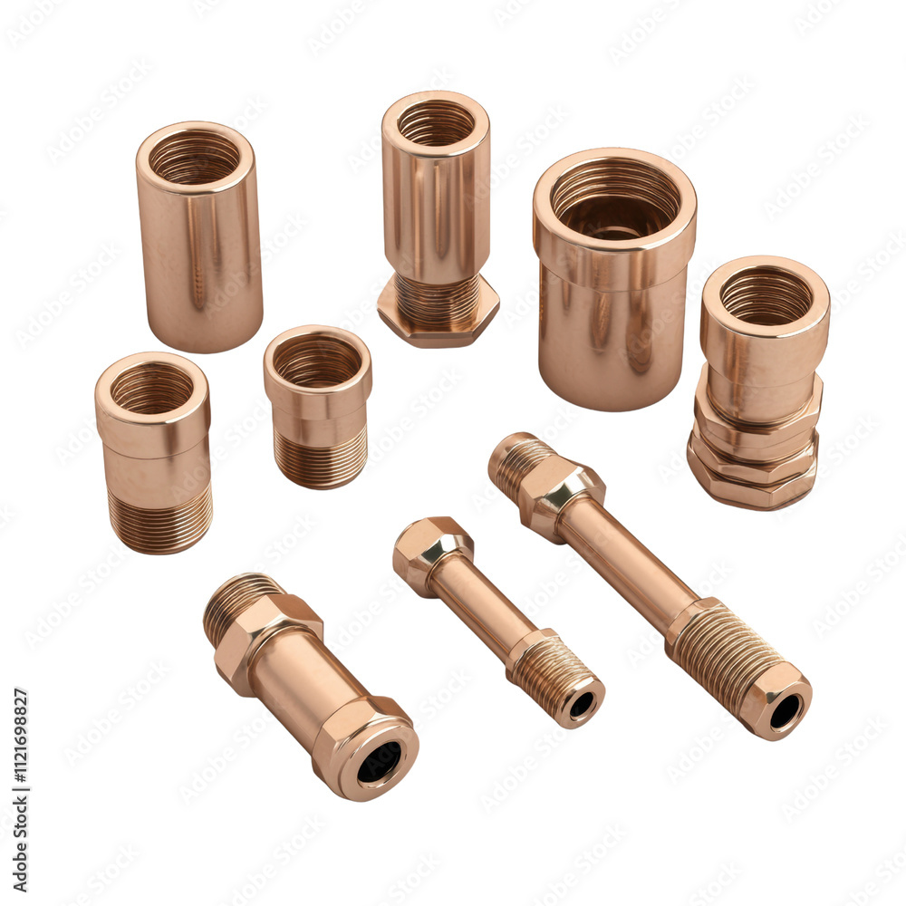 Assorted Metal Plumbing Connectors and Fittings in a Variety of Shapes ...