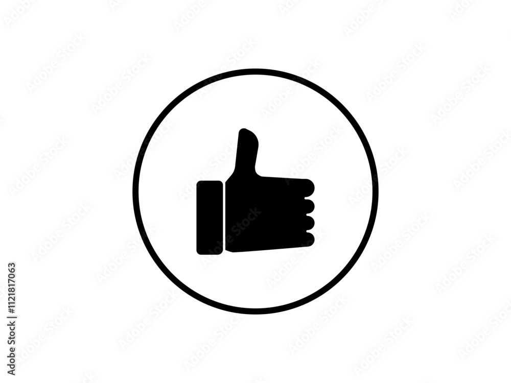 like button, thumbs up icon, flat style pictogram icon for mobile app ...