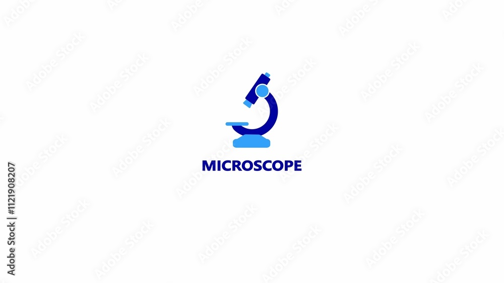 Scientific laboratory microscope sign, biological laboratory microscope ...