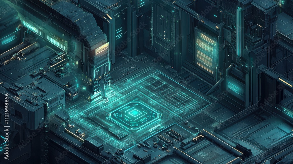 Blockchain circuit board illustration with sophisticated color palette ...