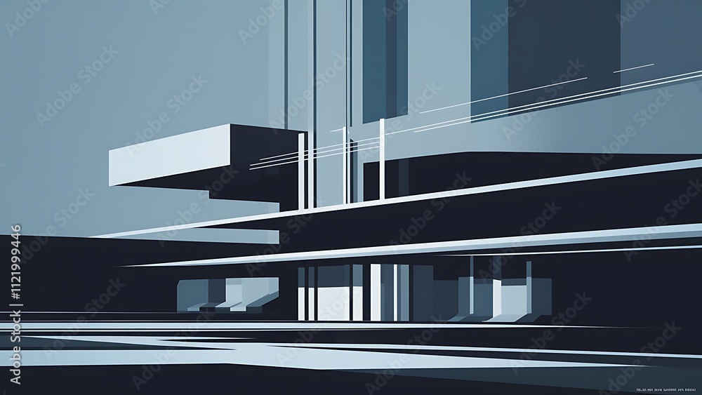 Minimalistic architectural background. EPS 10 vector illustration. Used ...