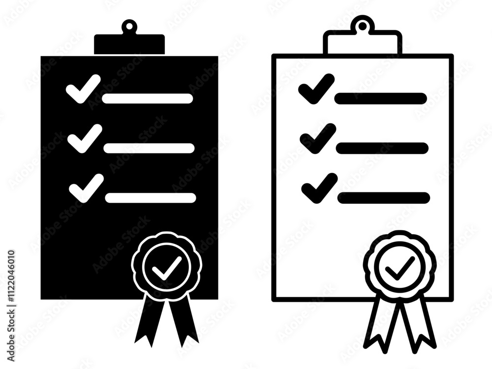 document quality control icon, flat style pictogram icon for mobile app ...