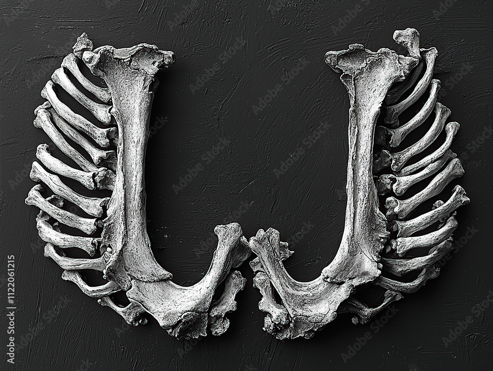 skeleton, bone, anatomy, osteology, skull, vertebrae, ribs, femur ...