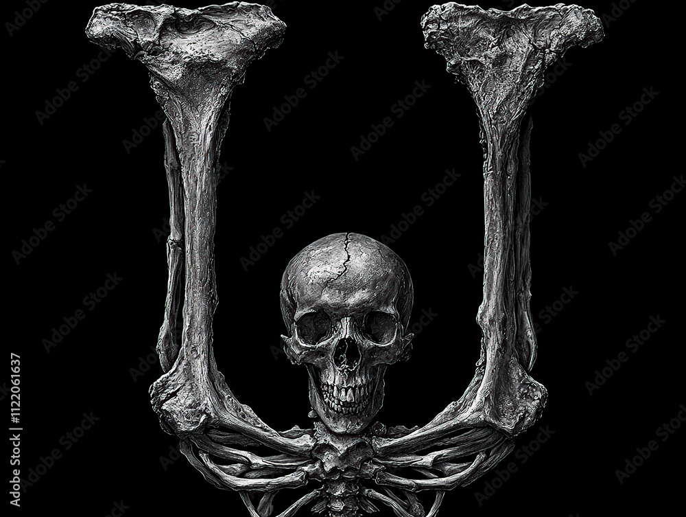 skeleton, bone, anatomy, osteology, skull, vertebrae, ribs, femur ...