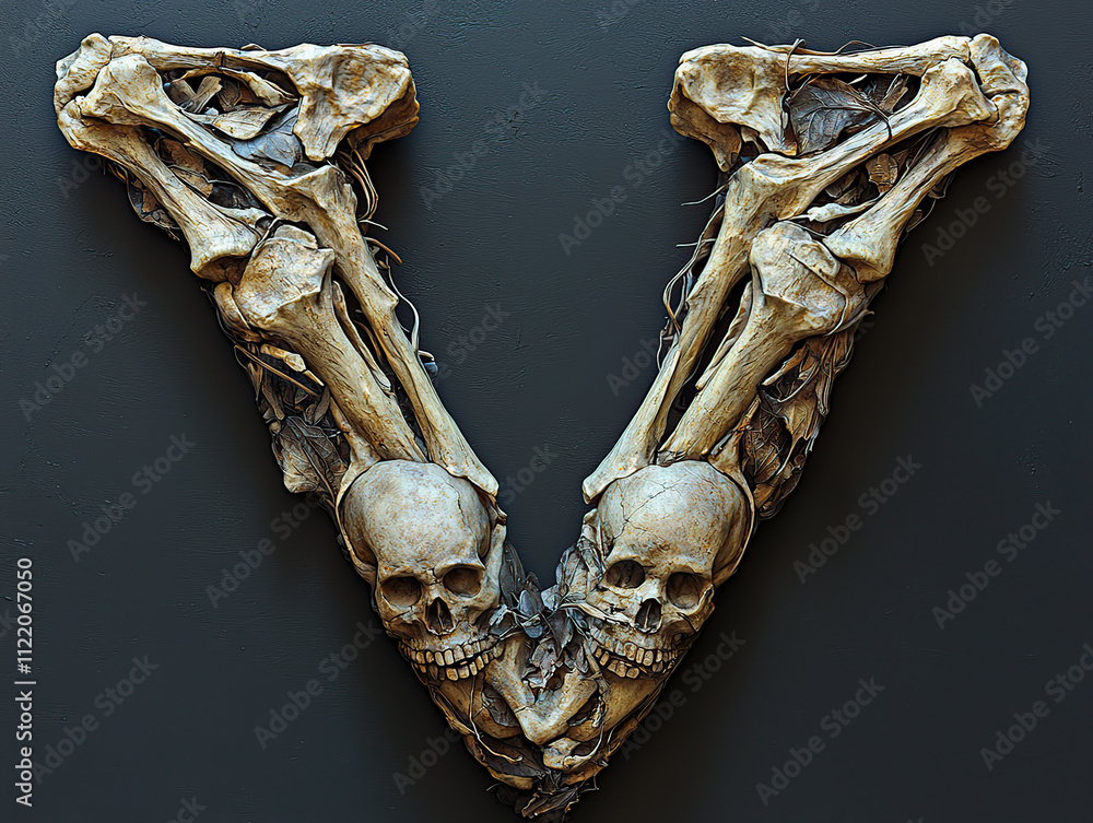 Ilustración de Stock skeleton, bone, anatomy, osteology, skull ...