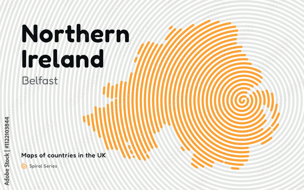 Northern Ireland Map in Spiral Formation: Belfast Takes Center Stage ...