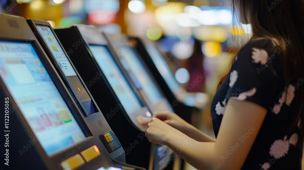 Self order kiosk realistic 3d vector mockup. Vending machines with ...