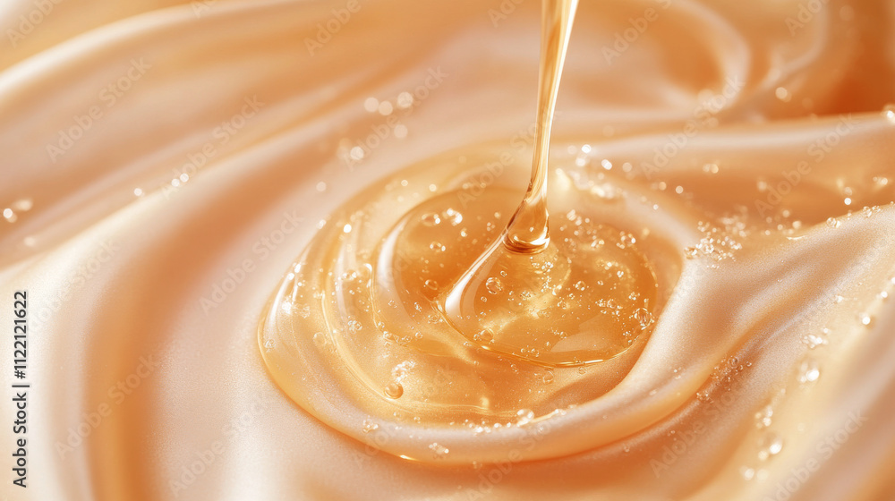 3d oil drop. Golden honey droplet isolated vector. Olive or argan ...