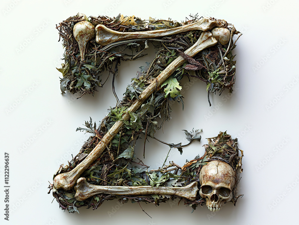 skeleton font, letters, alphabet, bones, skulls, gothic, spooky, eerie ...