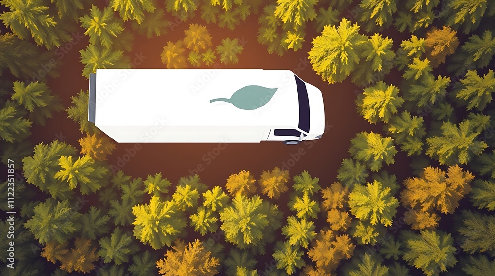 Green logistic or Sustainable transport concept. Truck icon transport ...