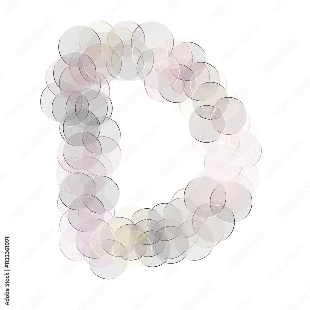 The letter "D" of the English alphabet made by Optical illusion swirl ...