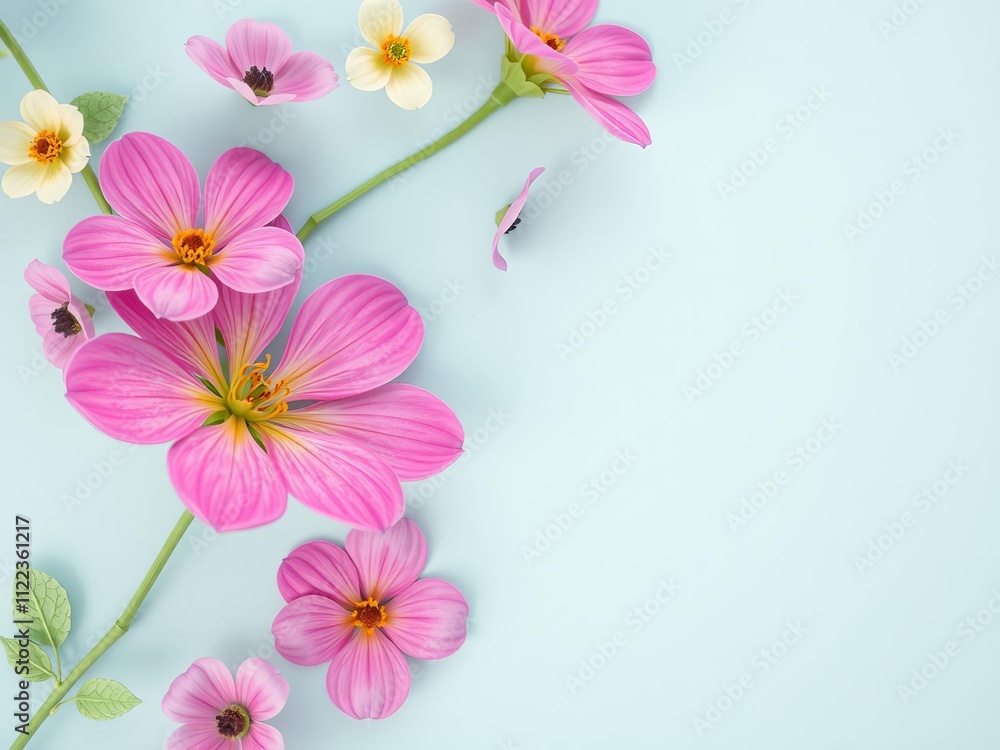 Real alive flowers forming alphabet letters a, b, c, and d with paper ...
