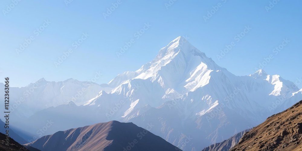 Scenic view of Himalaya mountains with Ama Dablam during Mount Everest ...