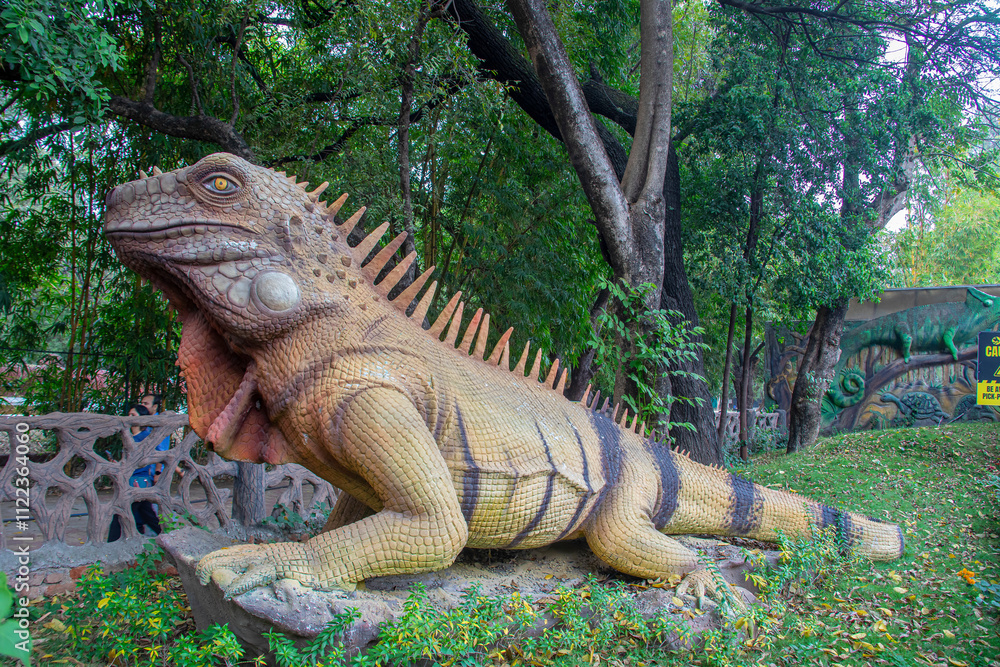 Hyderabad India 30th Nov 2024: the big red iguana sculpture in Nehru ...