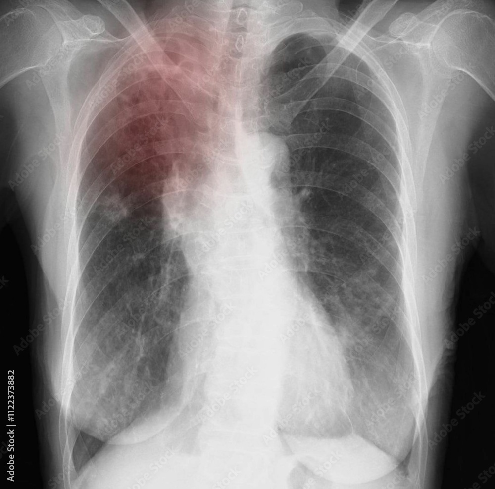 Foto de Stock Chest x-ray of the patient with lungs tuberculosis ...