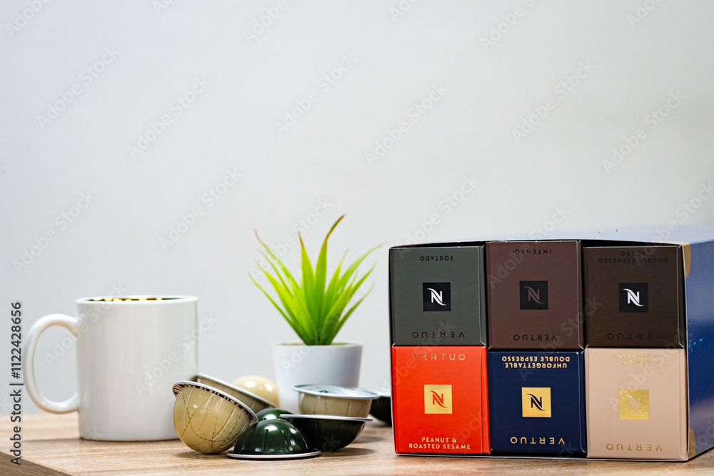 PATHUM THANI, THAILAND - December 1, 2024: Nespresso coffee with ...