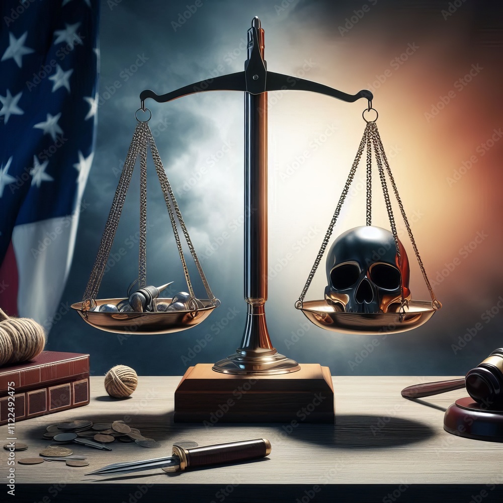 Death Penalty A scale with life imprisonment versus death questi Stock ...