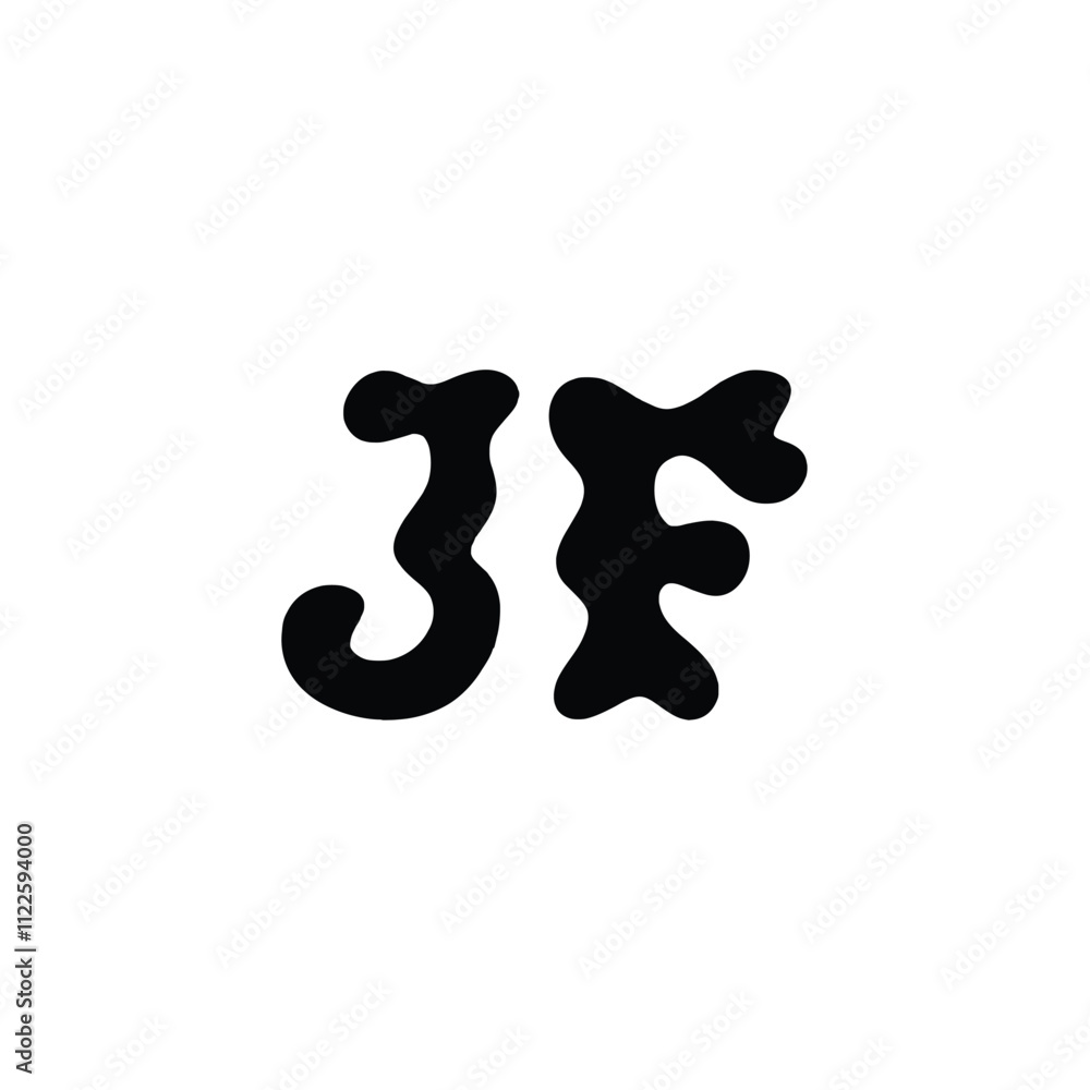 JF monogram logo design letter text name symbol monochrome logotype ...