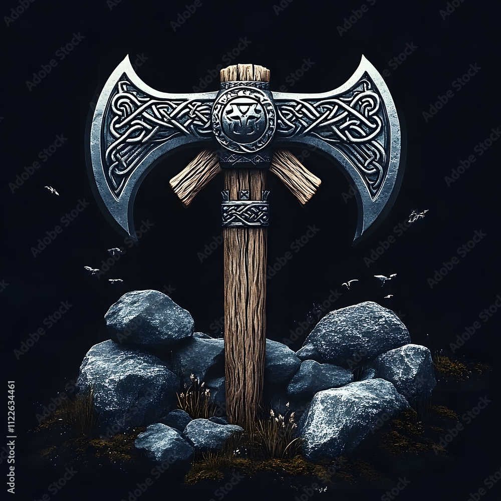 Viking themed logo coat of arms emblem for Epic High Fantasy based on ...