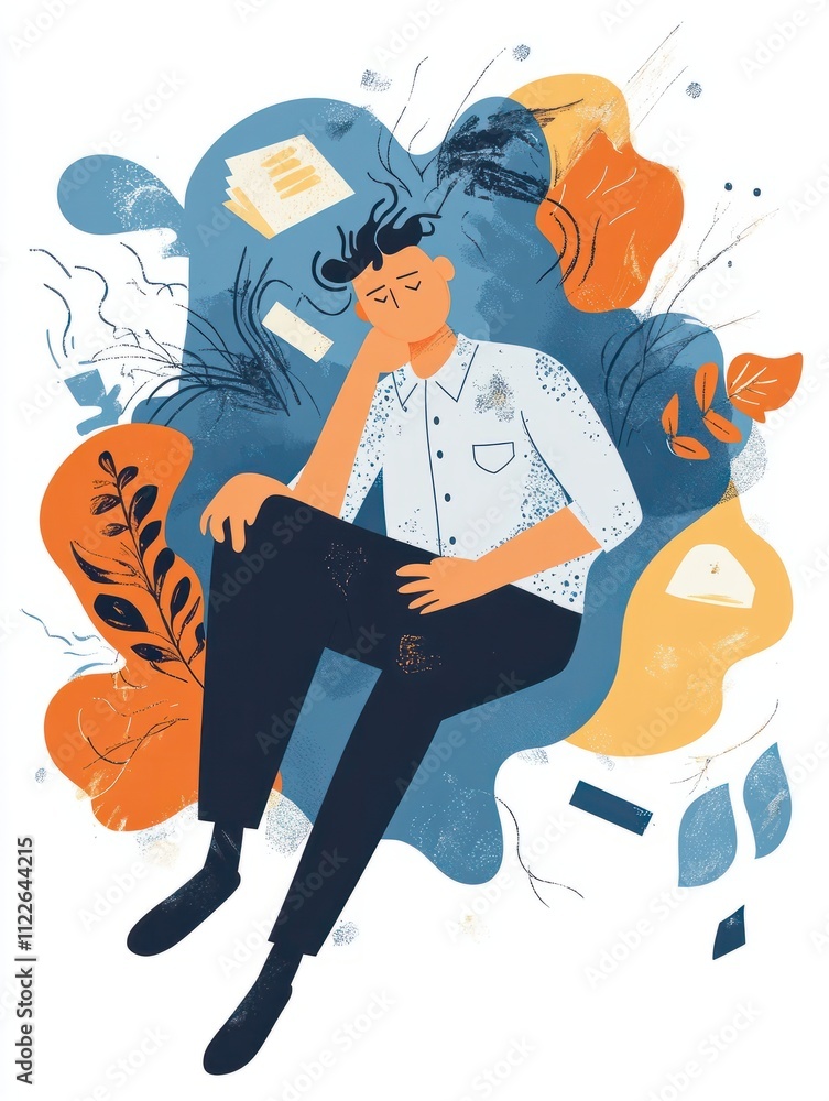 Employee health abstract concept vector illustration set. Emotional ...