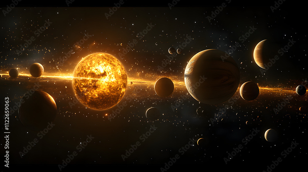 A photograph of the solar system with all the planets in their correct ...