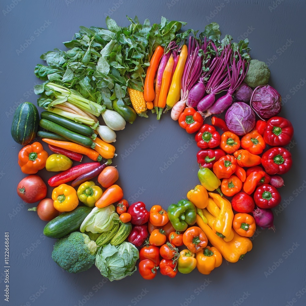 Explore vibrant vegetable color wheel arrangement culinary garden food ...