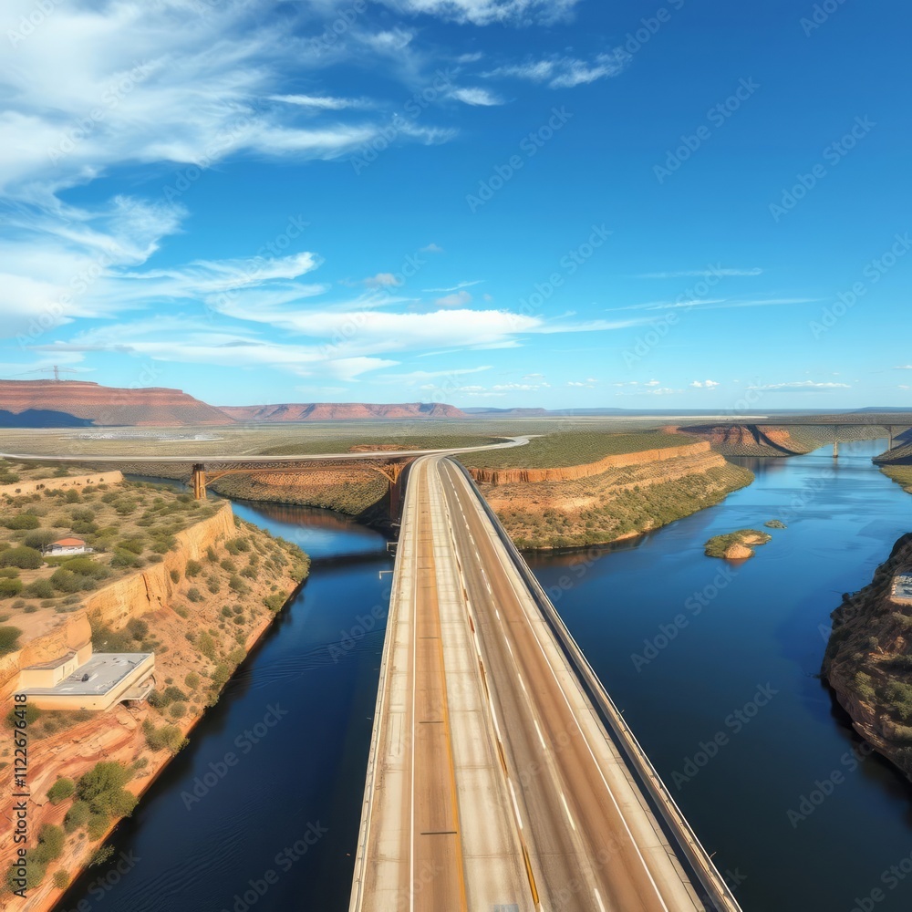 High way 90 bridge on pecos river in val verde county River landscapes ...