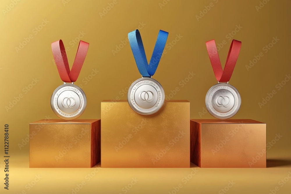 Silver Medals on Golden Podiums: A Symbol of Achievement and Excellence ...