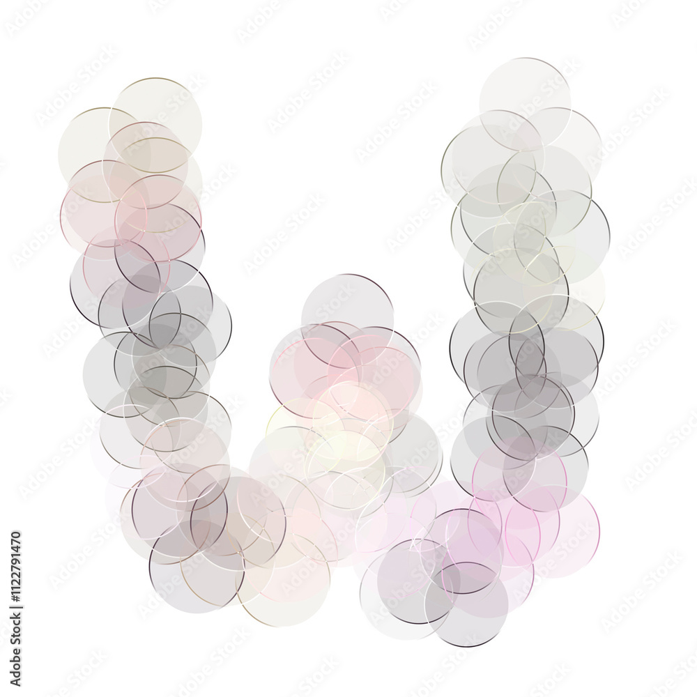 The letter "W" of the English alphabet made by Optical illusion swirl ...