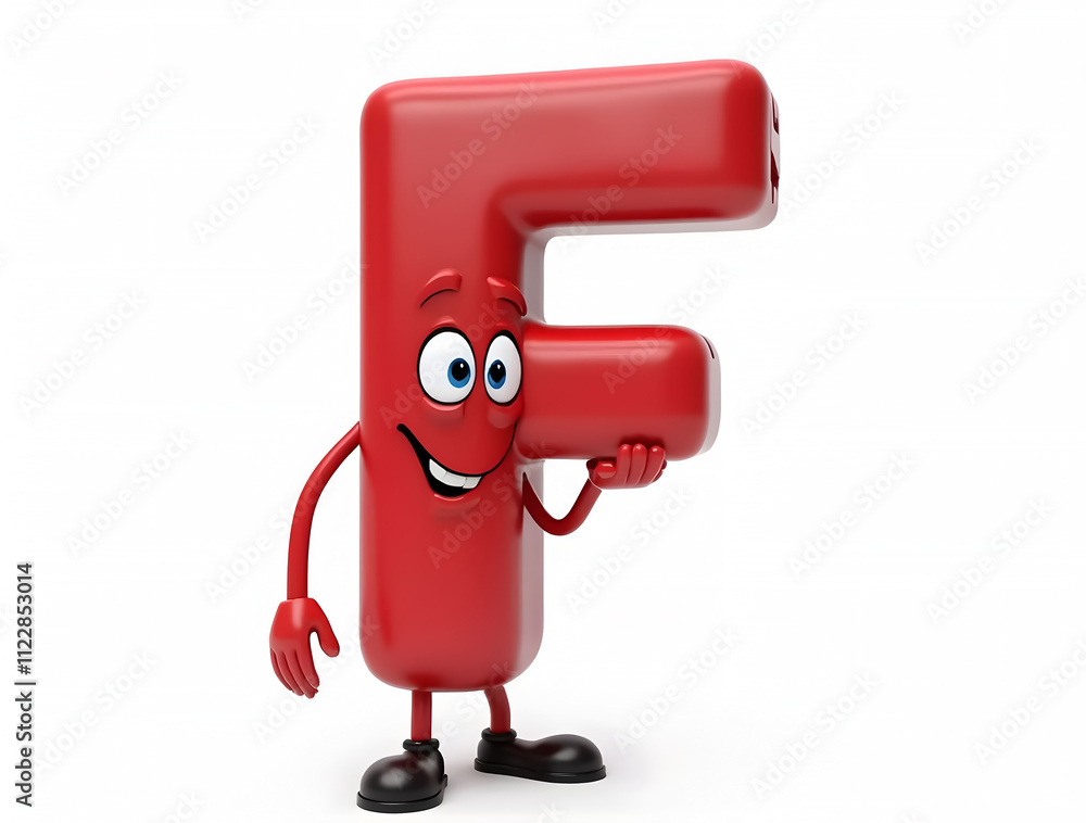Ilustración de Stock Cartoon Letter F Logo with Funny Eyes and Legs ...
