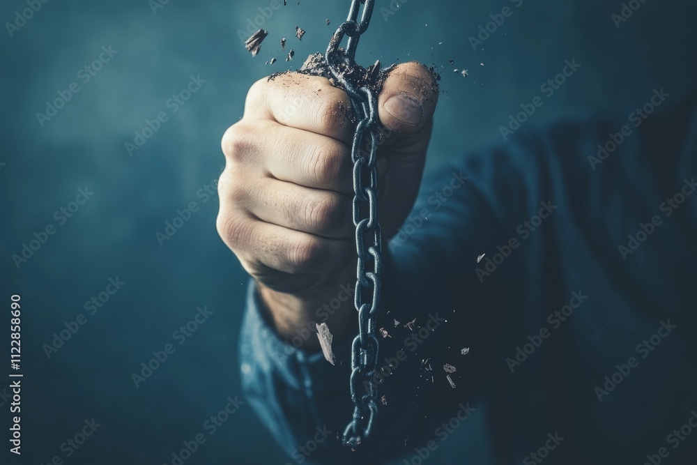 Powerful image of a hand breaking a chain symbolizing freedom and ...